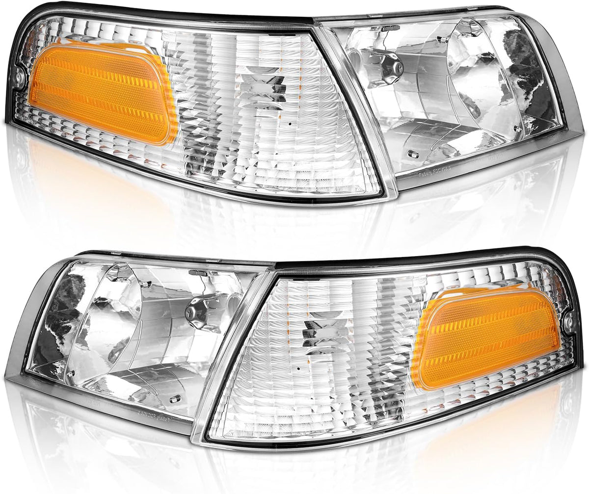 For 1998-2011 Ford Crown Victoria Headlights (Chrome) — WEELMOTO
